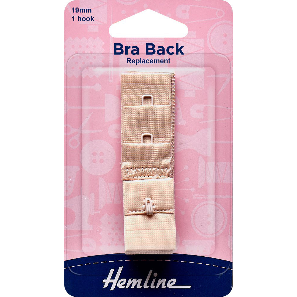 Hemline Bra Back Replacement 19mm - Nude 1 Hook – Homecraft Textiles