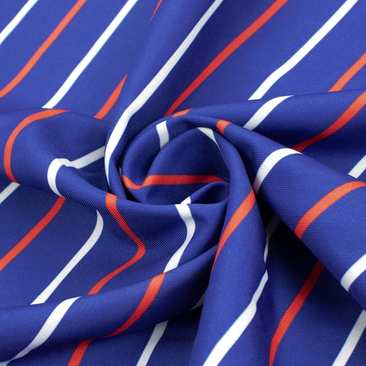 Printed Crepe Design-6 Red & White Stripes on Royal Blue – Homecraft ...