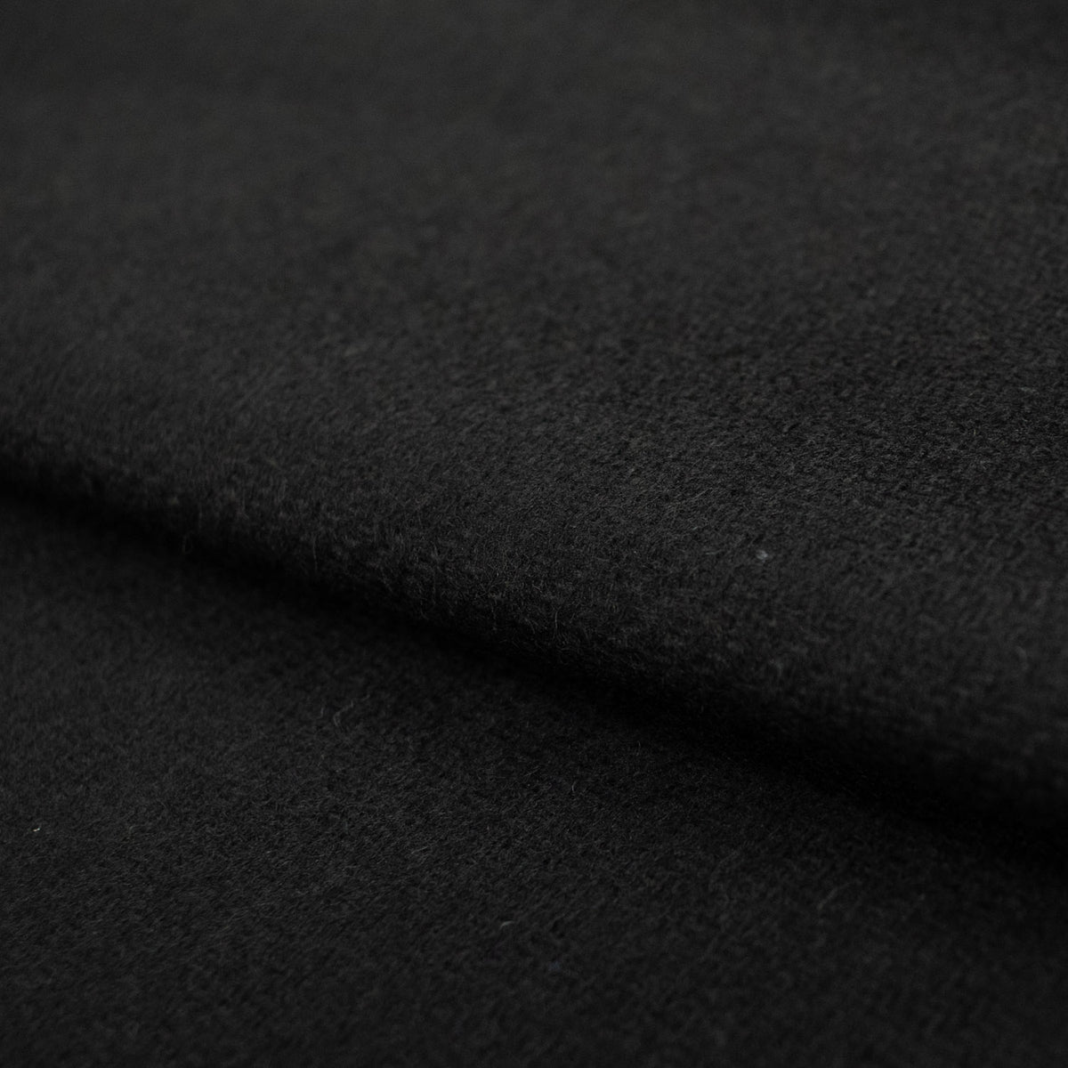Wool Suiting Medium Weight Stretch Design-38 Black Felt Twill ...