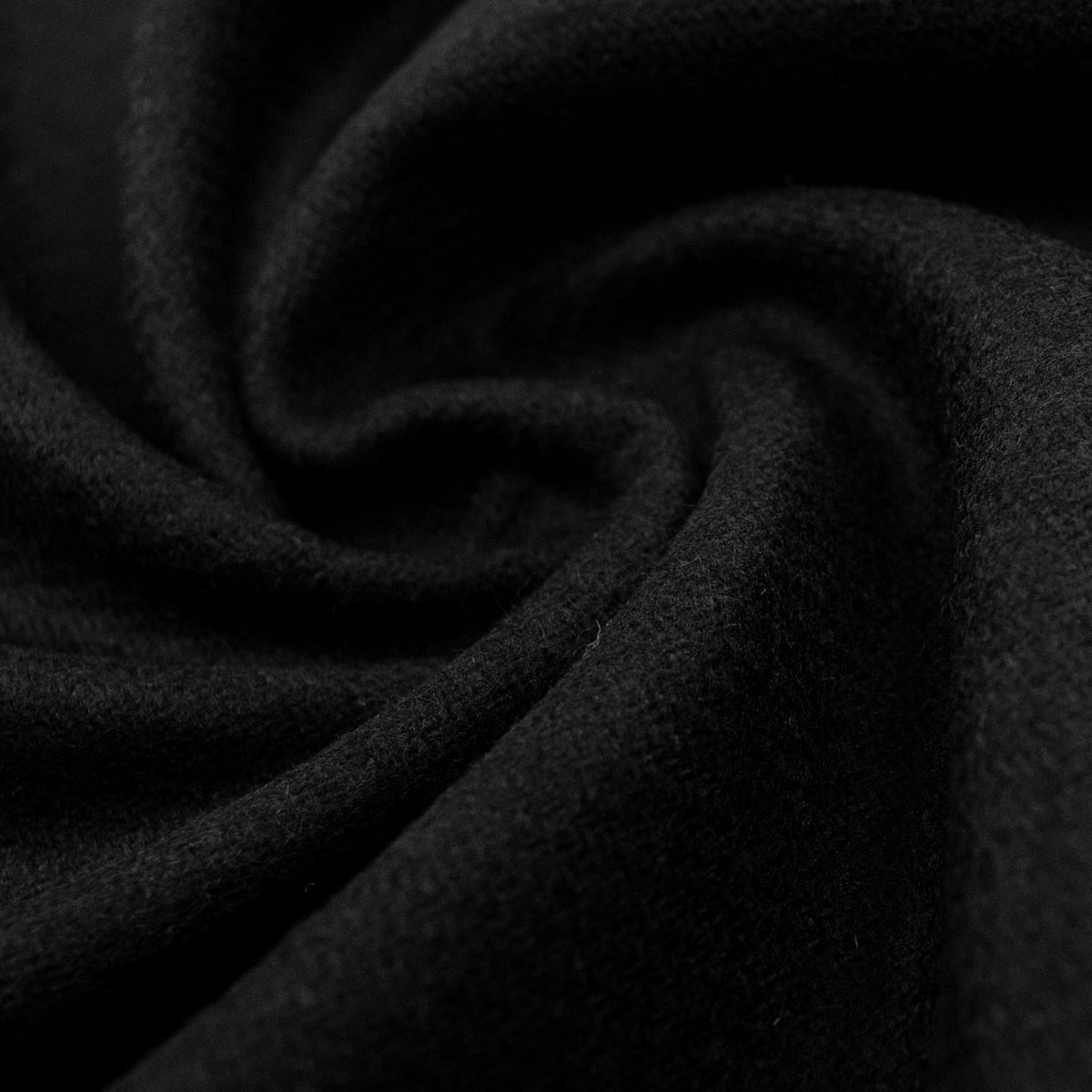 Wool Suiting Medium Weight Stretch Design-38 Black Felt Twill ...