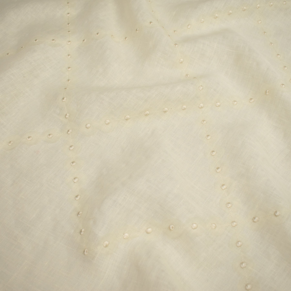 Bergamot by Zepel Curtaining Linen Sheer Rhombus Embroidered Checks ...