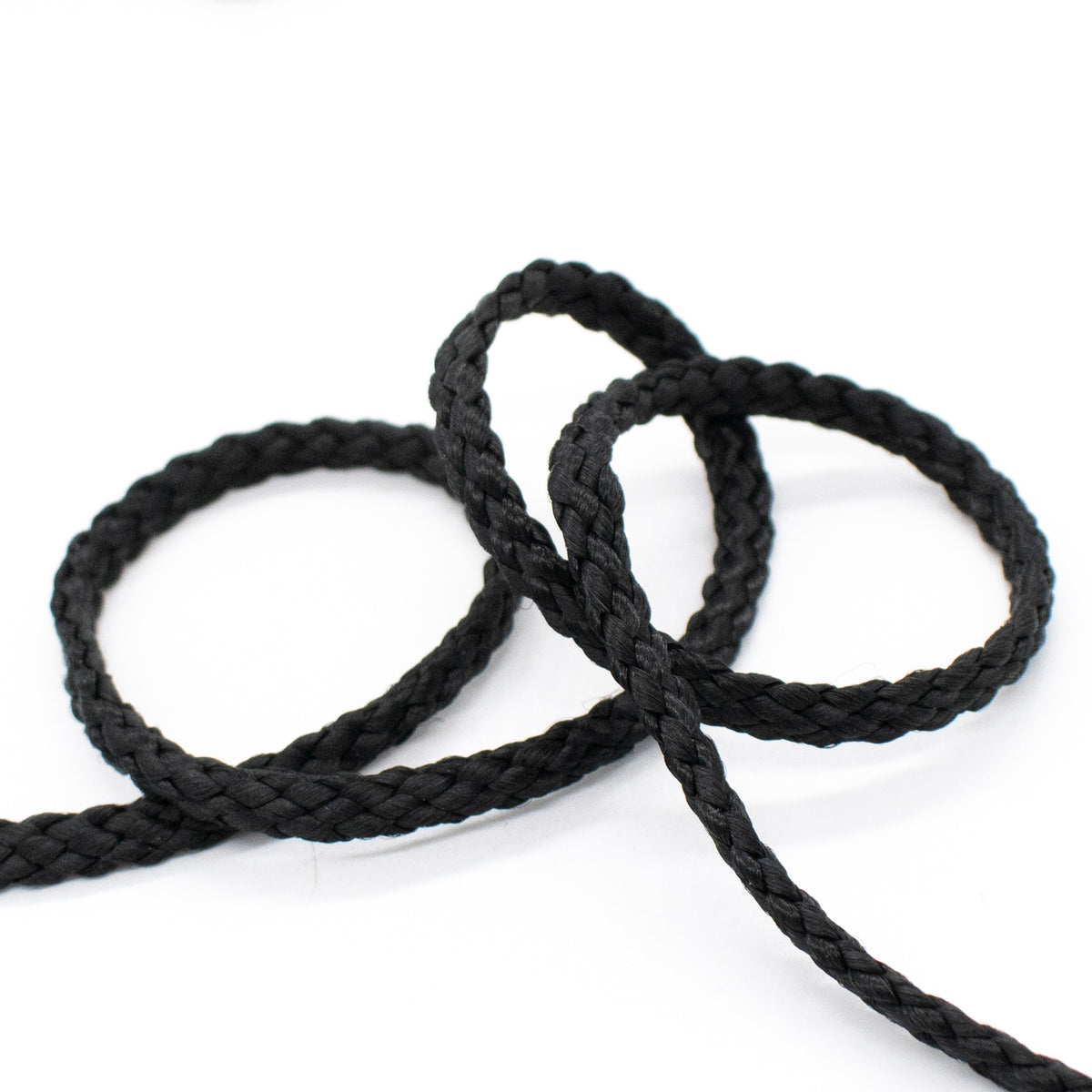 Plaited Lacing Cord Poly Braided Cord - Black 5mm – Homecraft Textiles