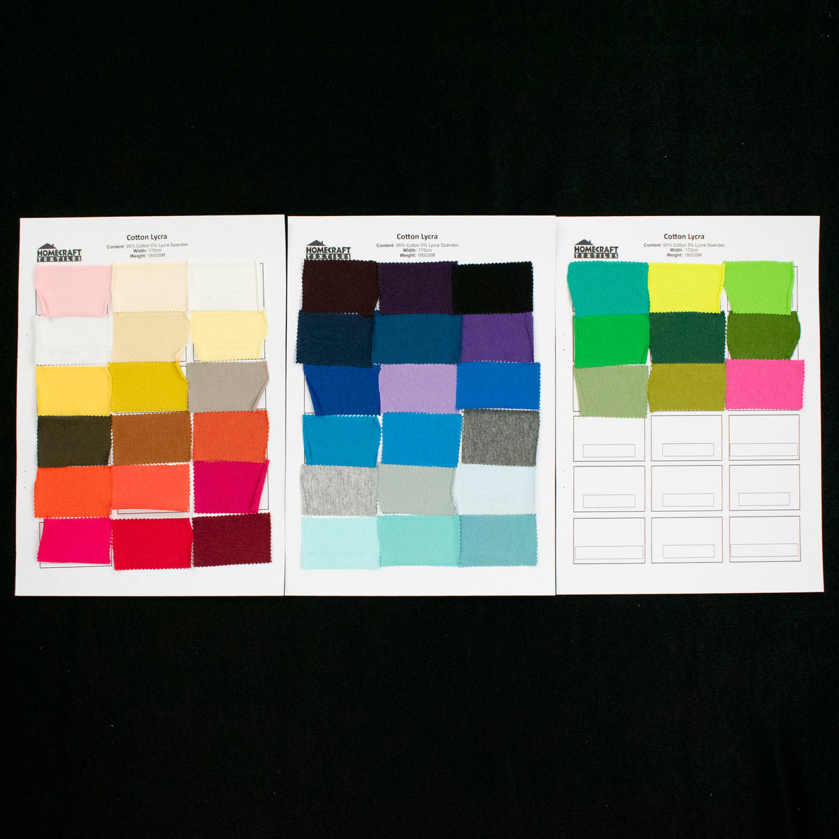 Cotton Lycra Sample Book – Homecraft Textiles
