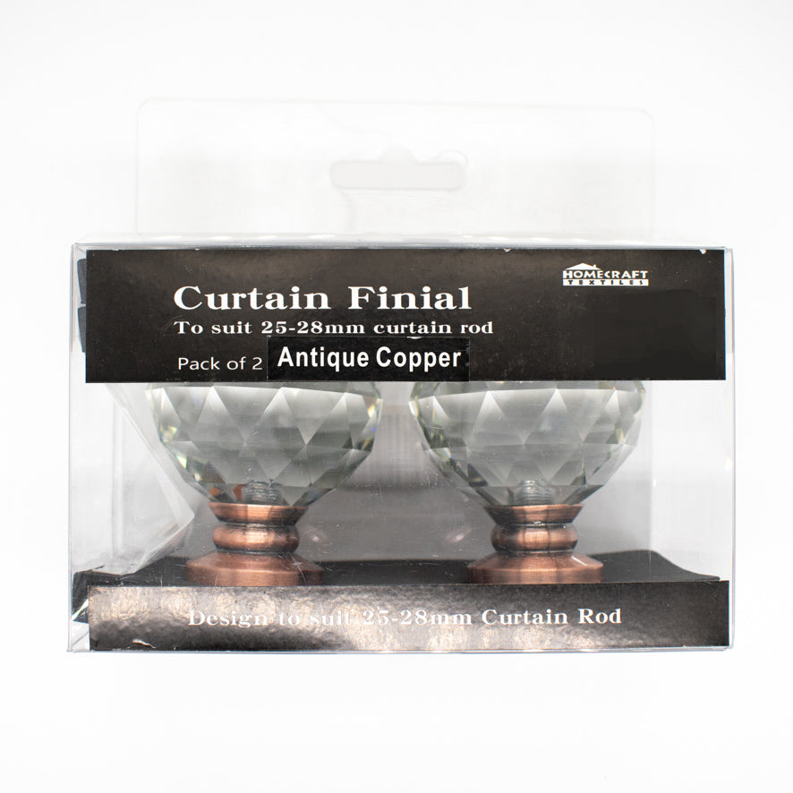 Curtain Rod Finials Crystal Ball Rod End Caps – Homecraft Textiles
