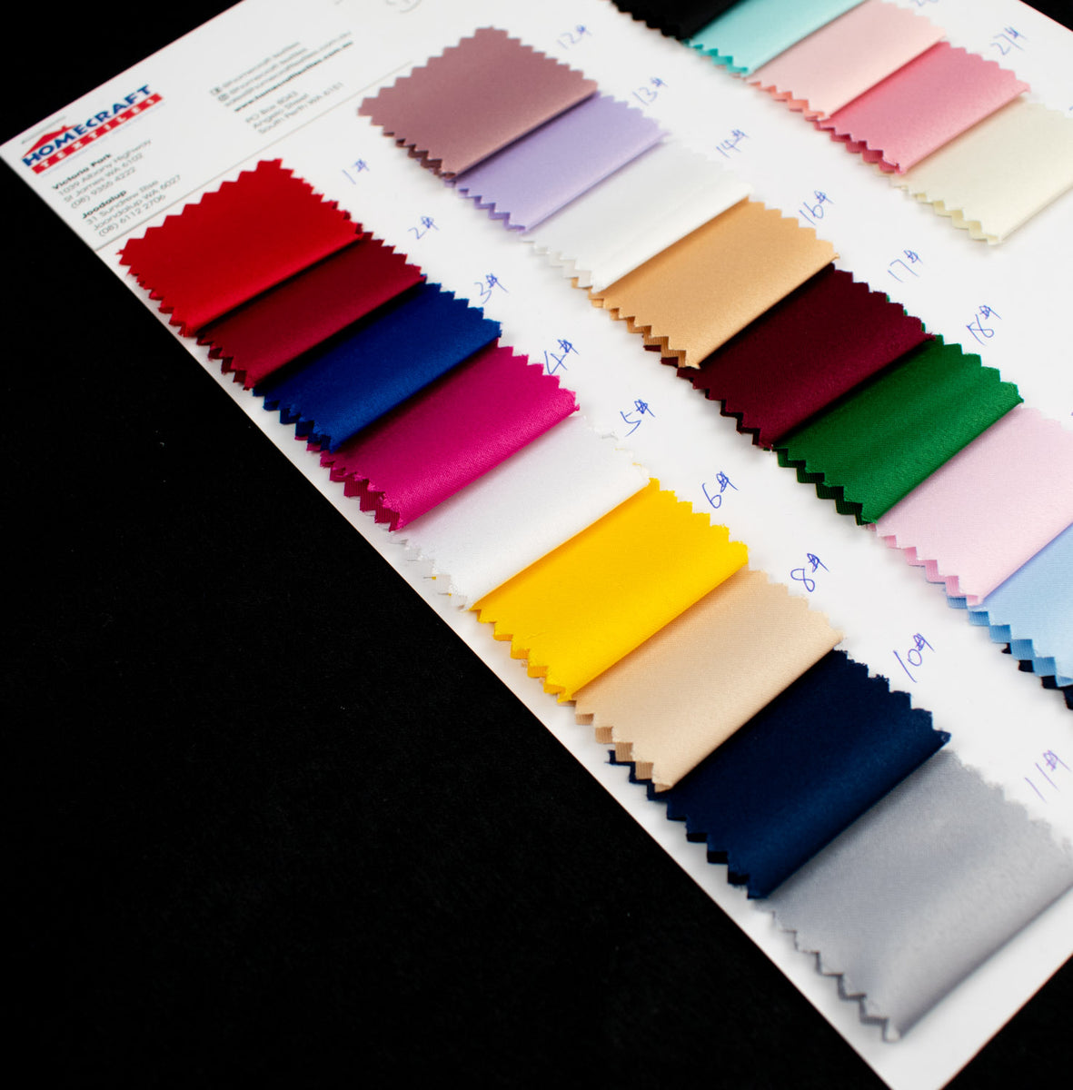 Premium Duchess Satin Sample Book – Homecraft Textiles