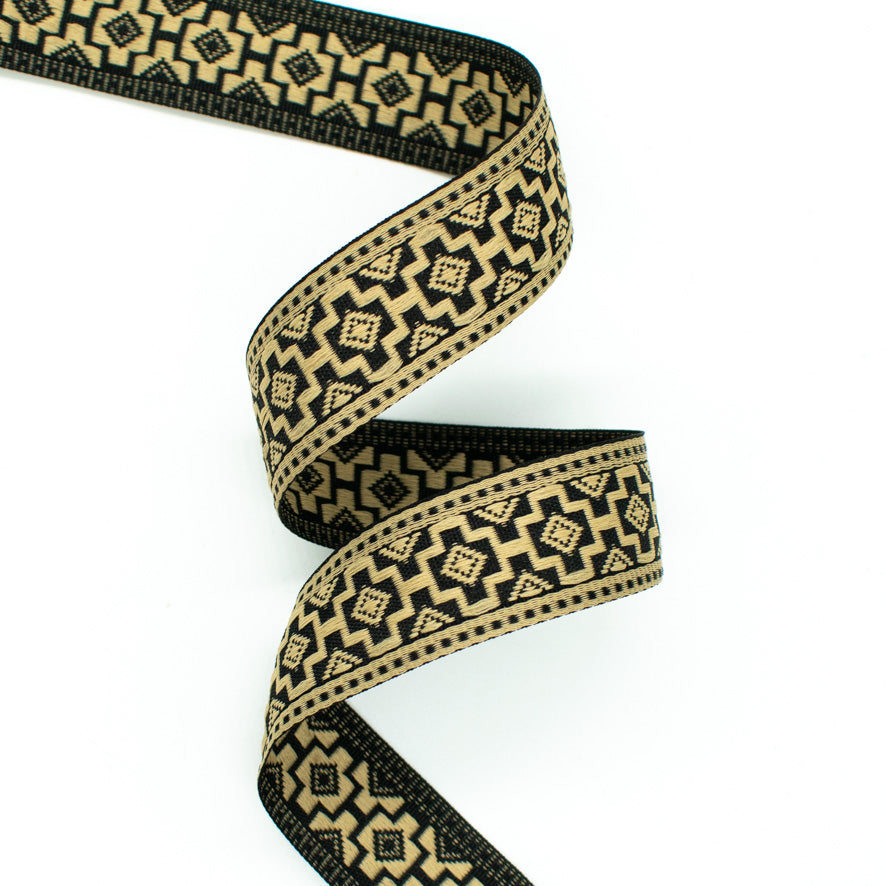Vintage Gold Embroidered Jacquard Ribbon-25mm – Homecraft Textiles