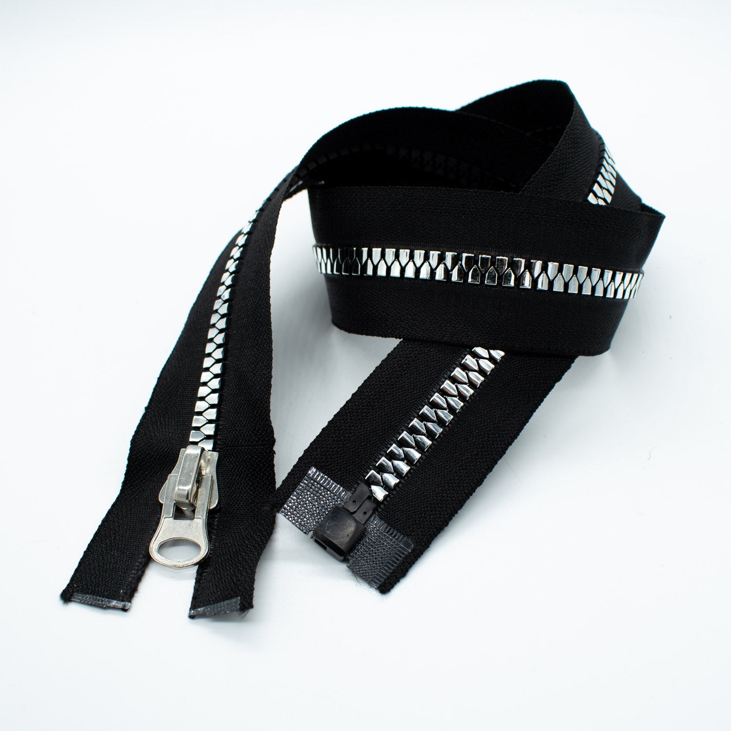 Open End Chunky Fashion Zip 45CM Black & Silver – Homecraft Textiles