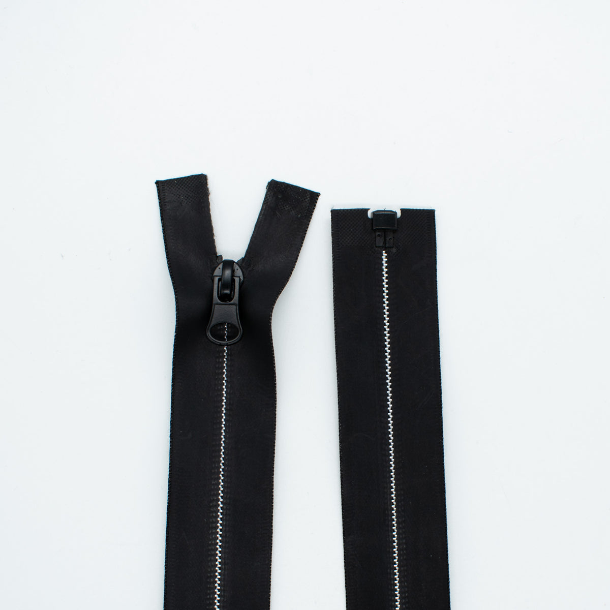 Open End Water Resistant Rubber Tube Coil Invisible Zip 65mm Black & S ...