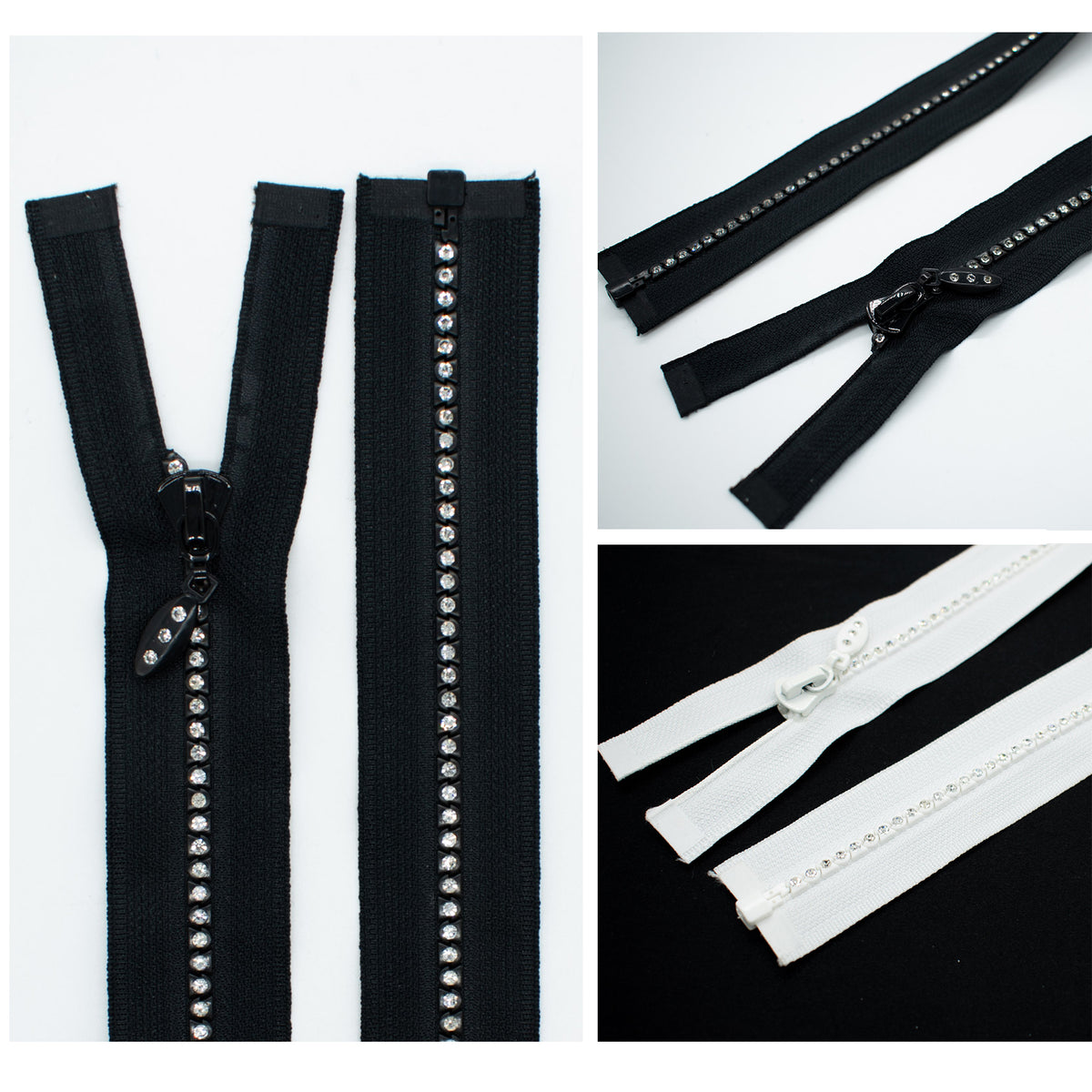 Open End Chunky Diamante Fashion Zip 60CM – Homecraft Textiles