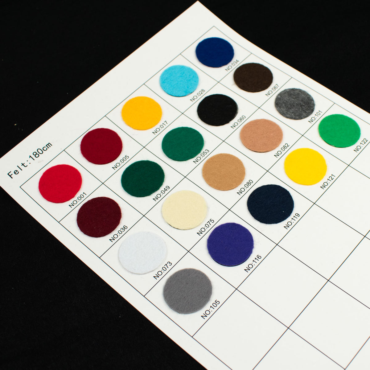 Felt 180cm Sample Book – Homecraft Textiles