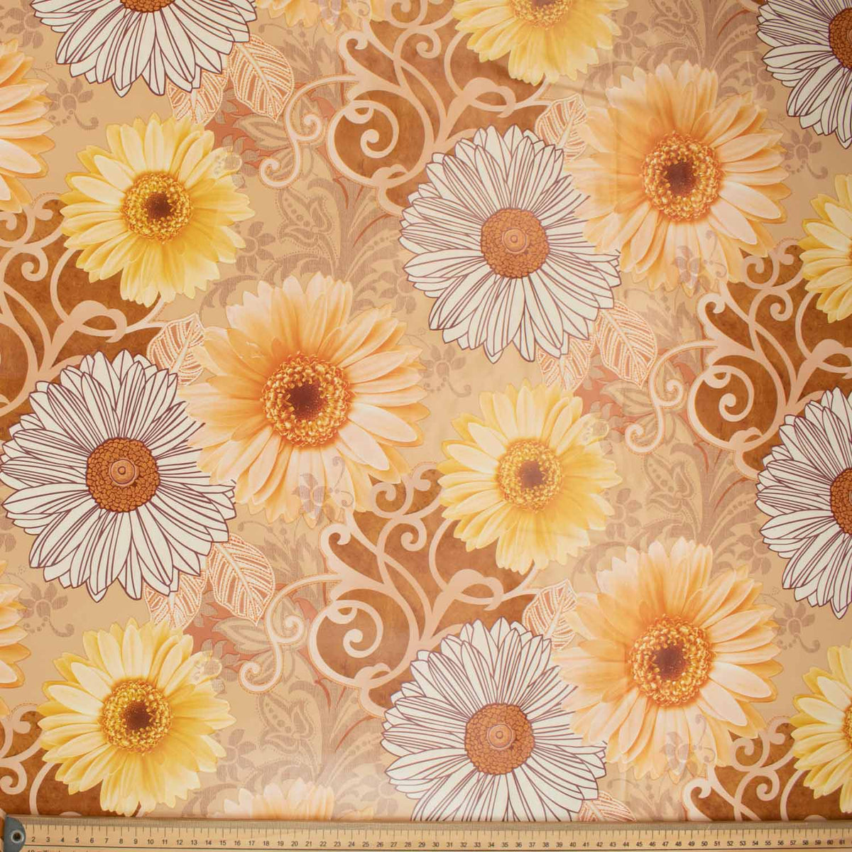 Yellow Poppy Flower Plastic Tablecloth Fabric – Homecraft Textiles