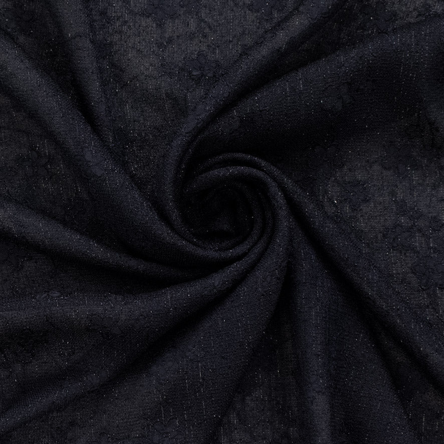 Glitter Flower Brocade Navy Linen Look – Homecraft Textiles