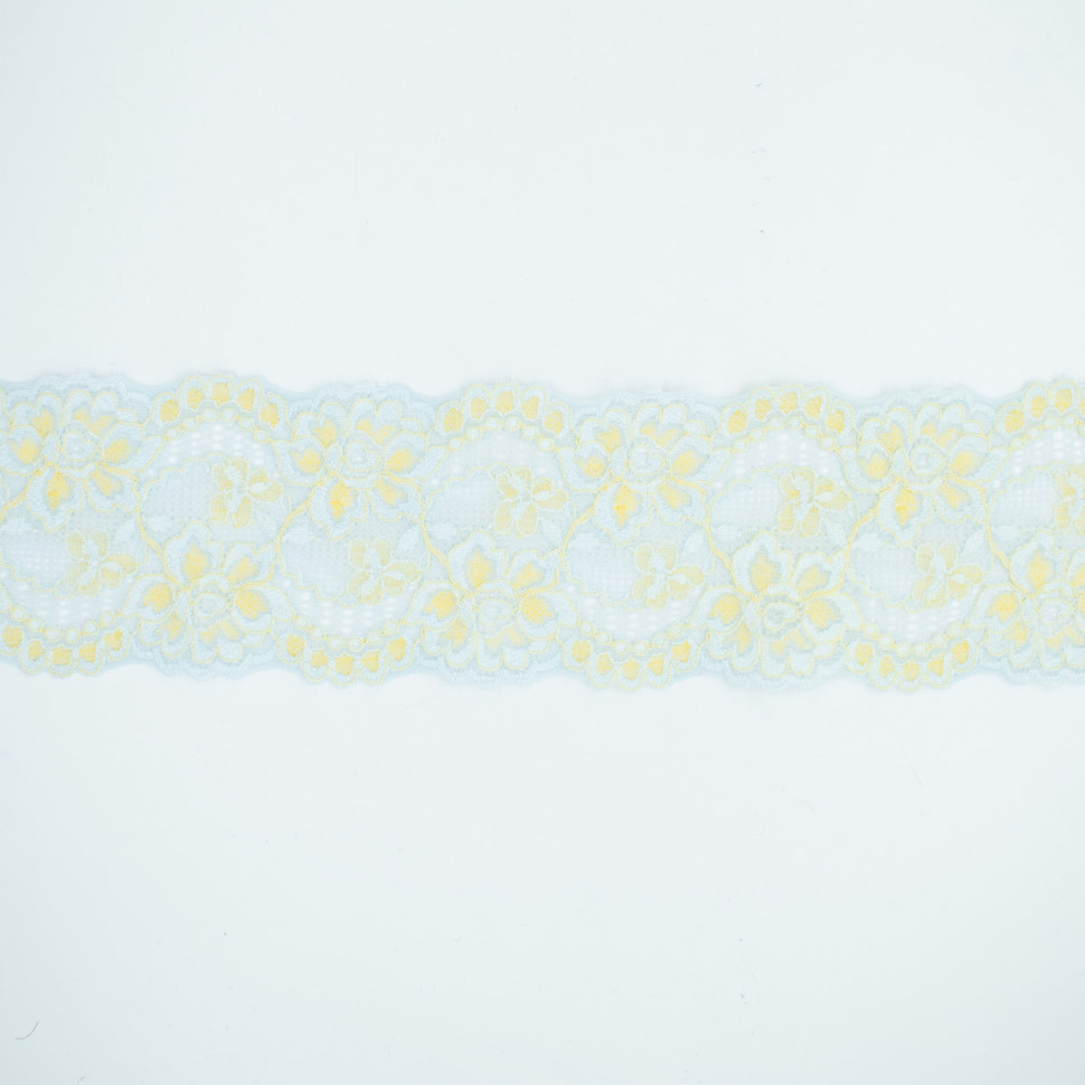 Flower Yellow & Mint Stretch Lace Trim 4.5cm – Homecraft Textiles