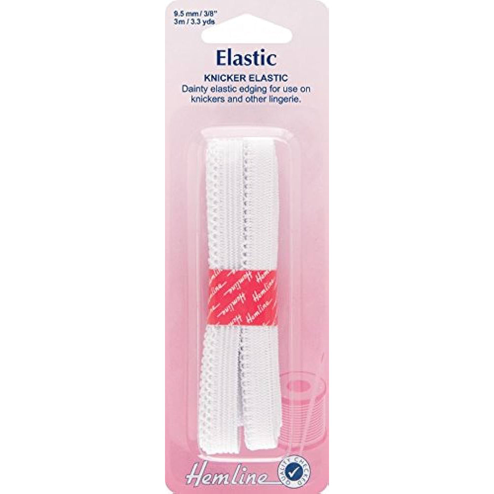 Hemline Knicker Elastic - 9.5mm x 3m White – Homecraft Textiles