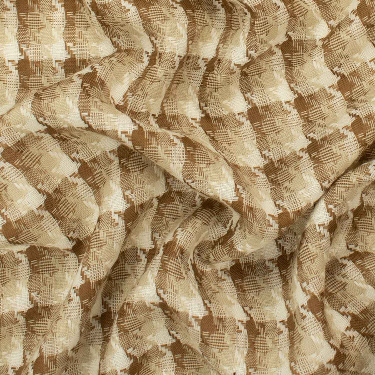 Japanese Loose Weave Caramel Houndstooth Check Wool Suiting – Homecraft ...