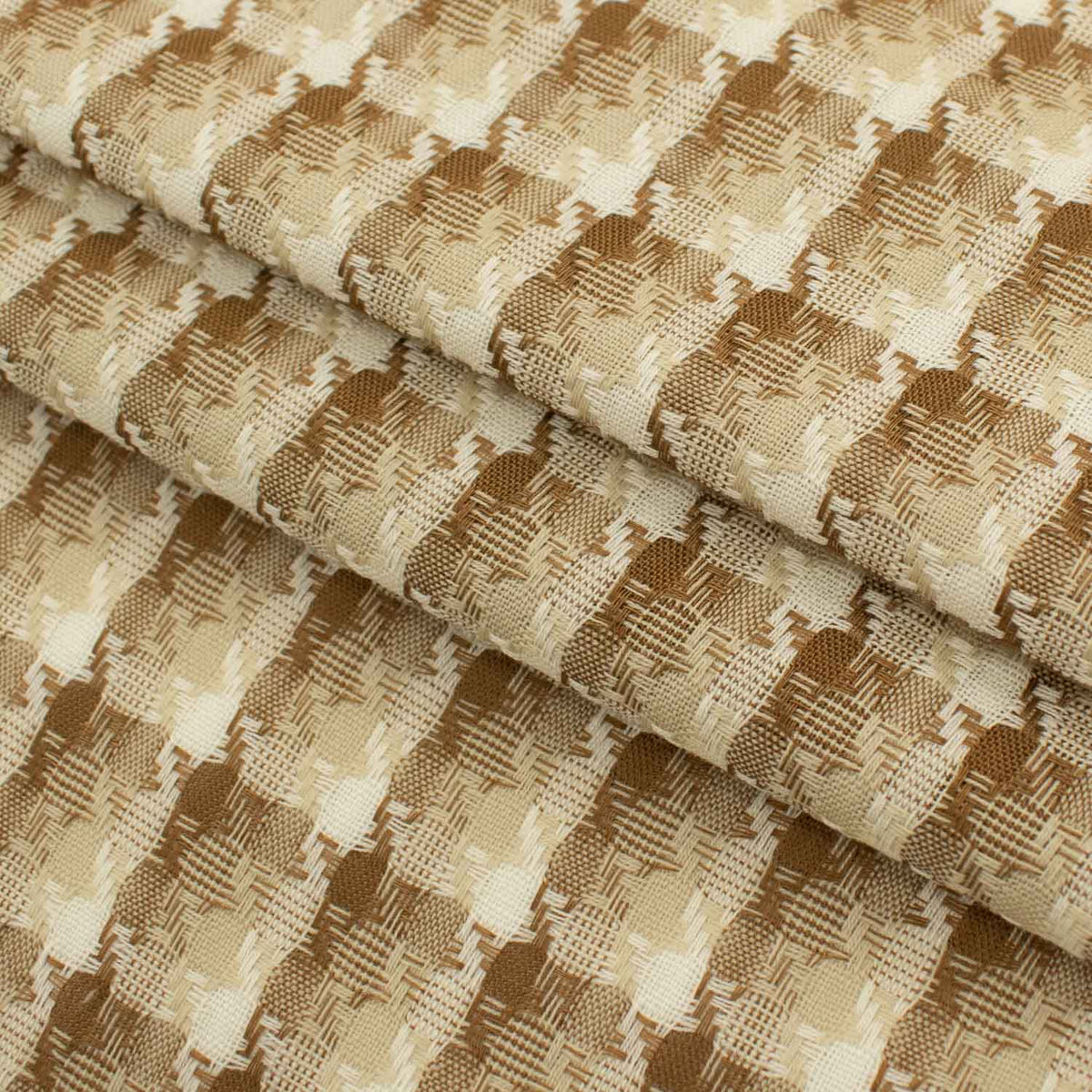 Japanese Loose Weave Caramel Houndstooth Check Wool Suiting – Homecraft ...