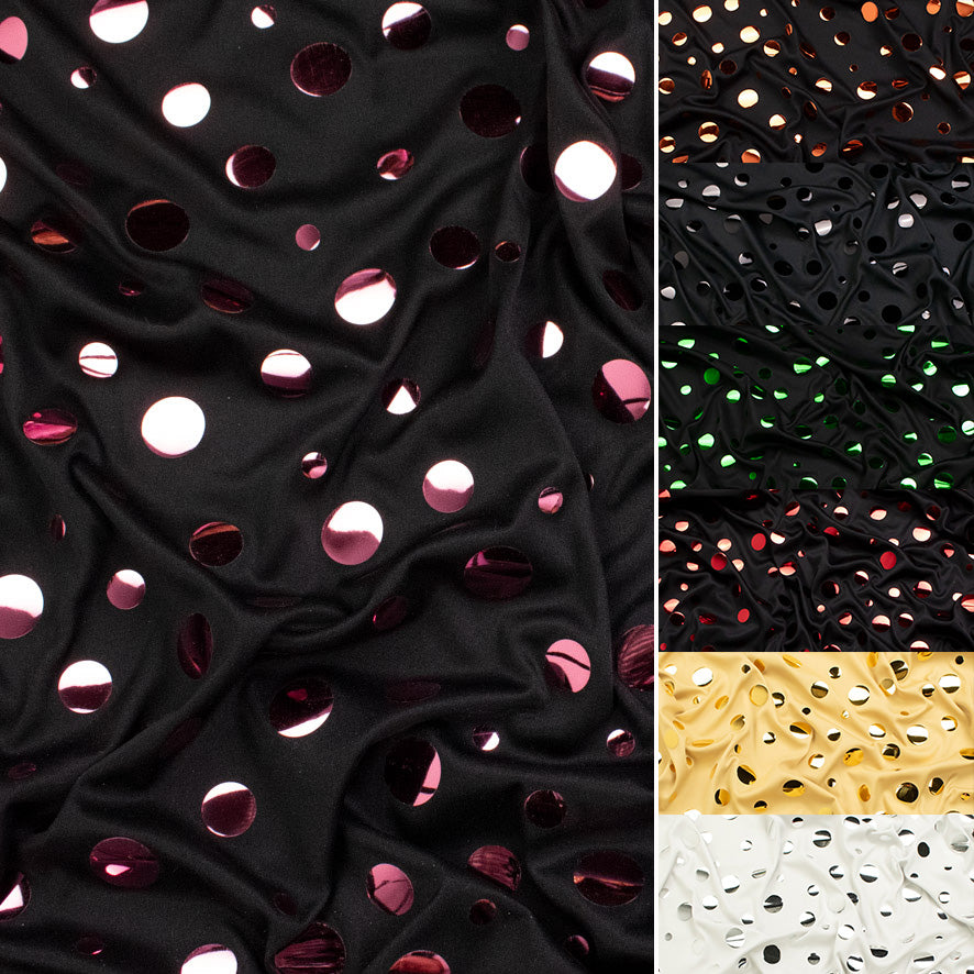 Metallic Shiny Sequin Disco Dots 2-Way Stretch Knit – Homecraft Textiles