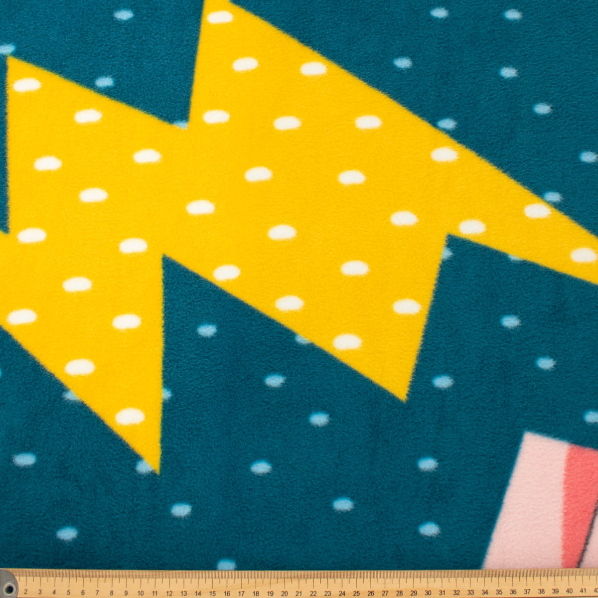 Lightning Bolt On Blue Printed Polar Fleece Design 15 - 1.28M Panel ...