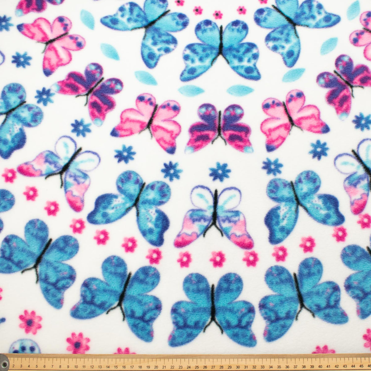 Colourful Abstract Pattern on White Printed Polar Fleece Design 91 - 1 ...