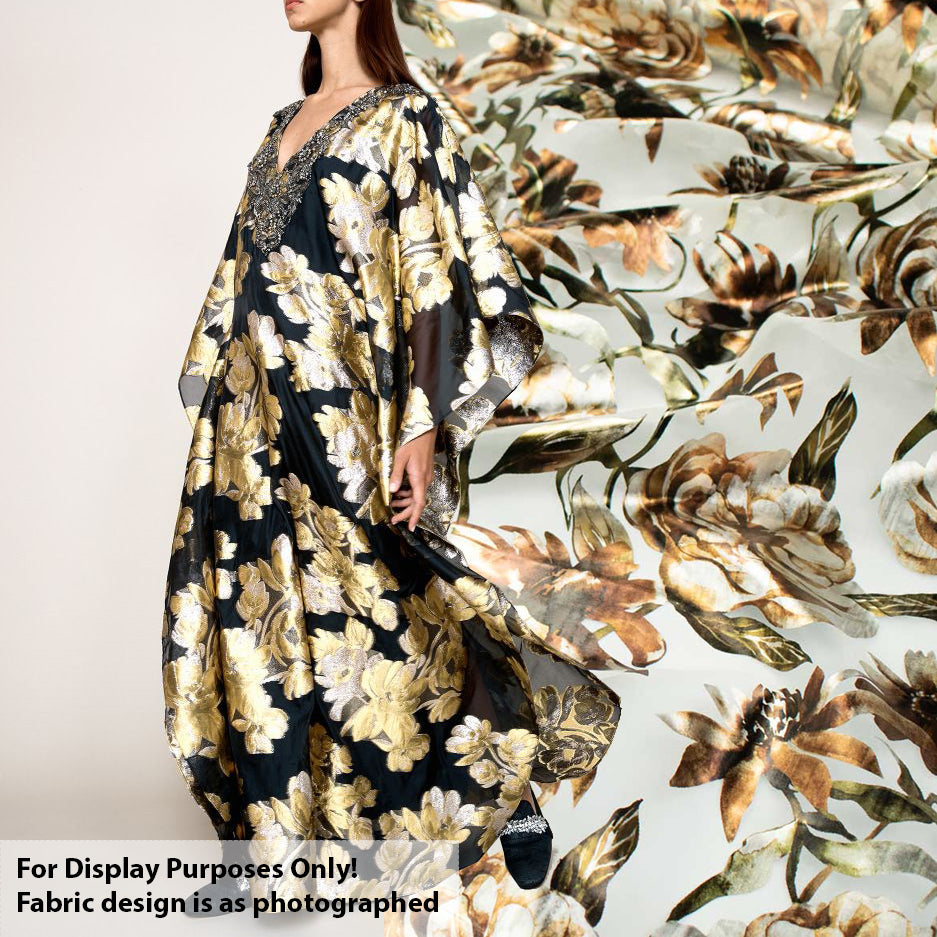 Floral Metallic Foil Printed Organza – Homecraft Textiles