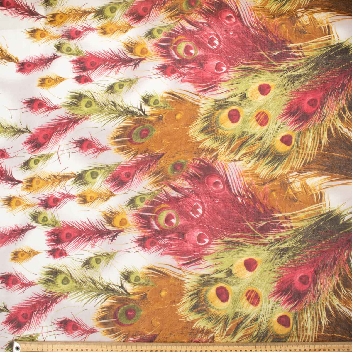 Peacock Printed Cotton Blended Voile Red & Yellow – Homecraft Textiles