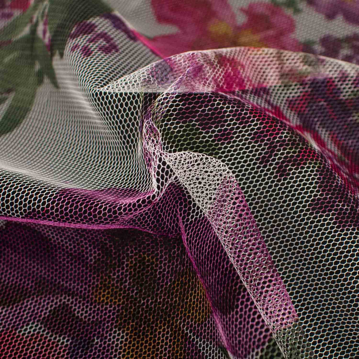 Digital Printed Fine Soft English Tulle Pink Poppy – Homecraft Textiles