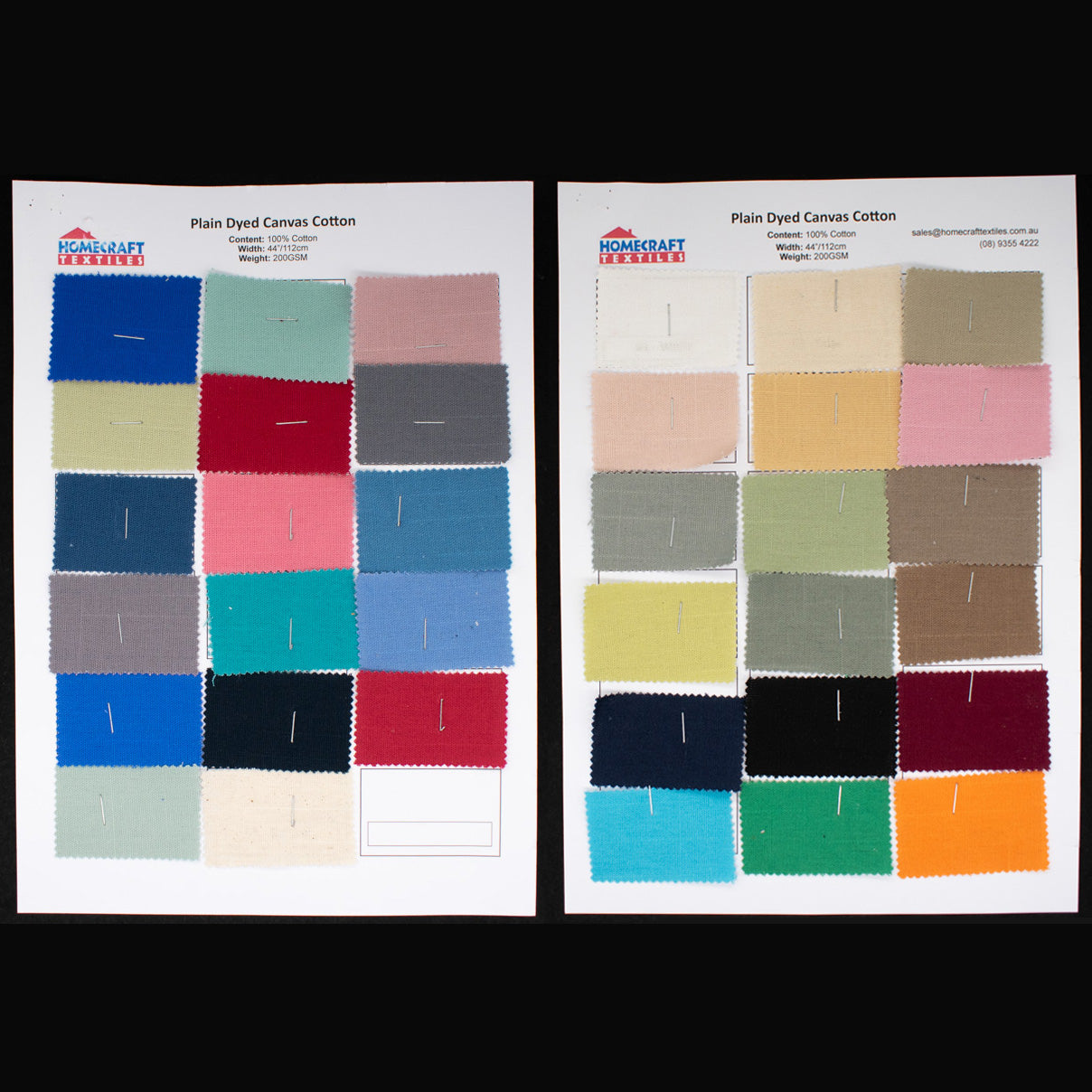 Plain Dyed Canvas Cotton Sample Book – Homecraft Textiles