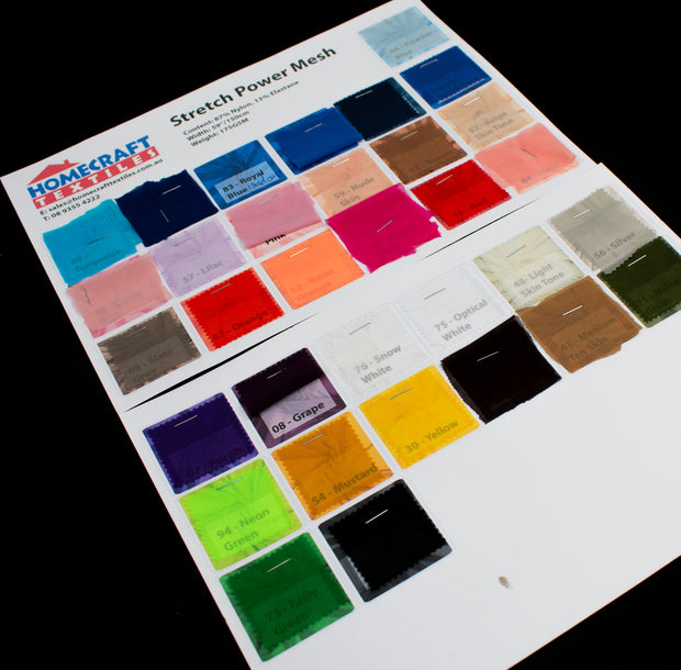 Stretch Power Mesh Sample Book – Homecraft Textiles