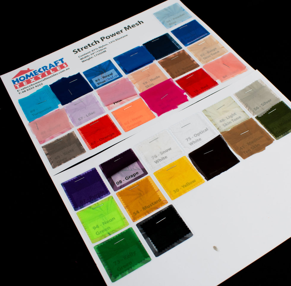 Stretch Power Mesh Sample Book – Homecraft Textiles