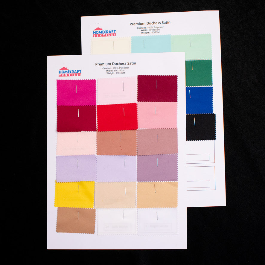 Premium Duchess Satin Sample Book – Homecraft Textiles