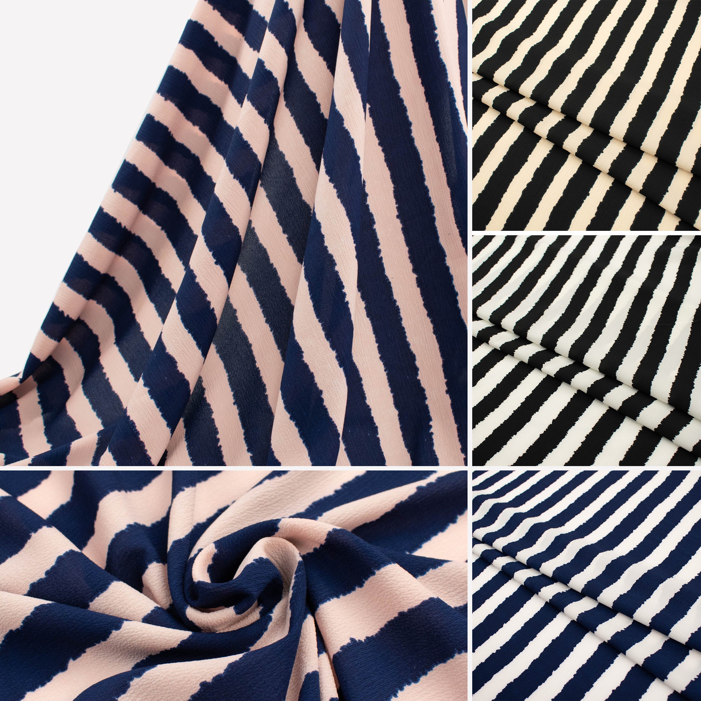 Stripe Printed Crepe Georgette – Homecraft Textiles