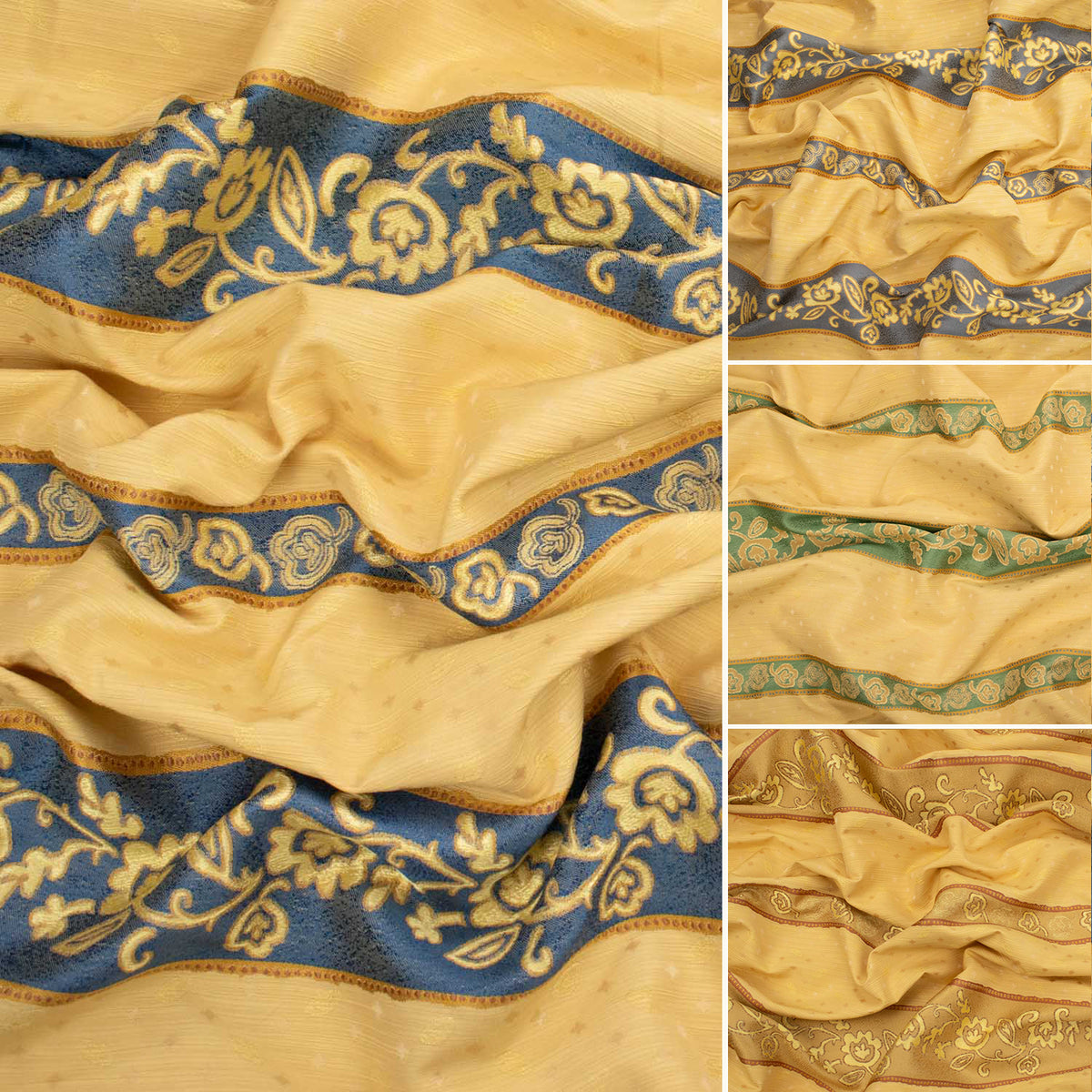 Ampurius Floral Stripes Spanish Jacquard Curtaining/Upholstery 280CM ...