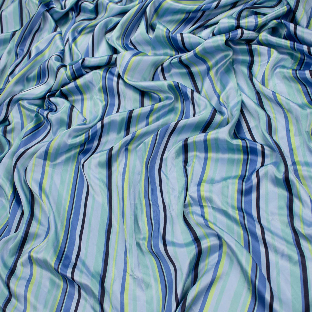 Printed Satin Lining Design-13 Royal & Navy Stripes on Sky Blue ...
