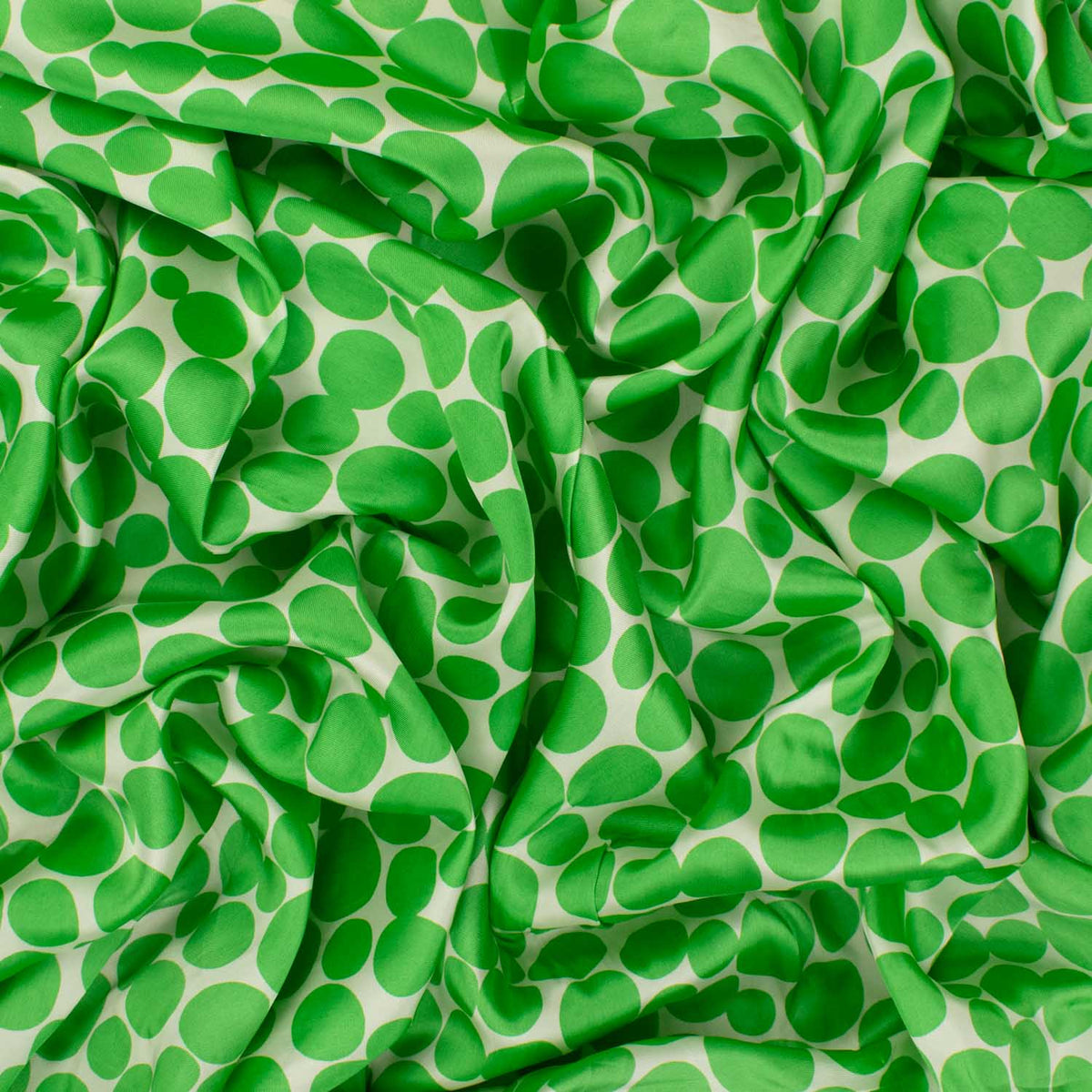 Printed Lining Design-21 Green Dots on White – Homecraft Textiles