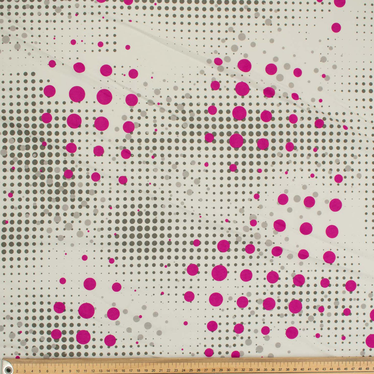 Printed Lining Design-37 Pink & Grey Dots on Ivory – Homecraft Textiles