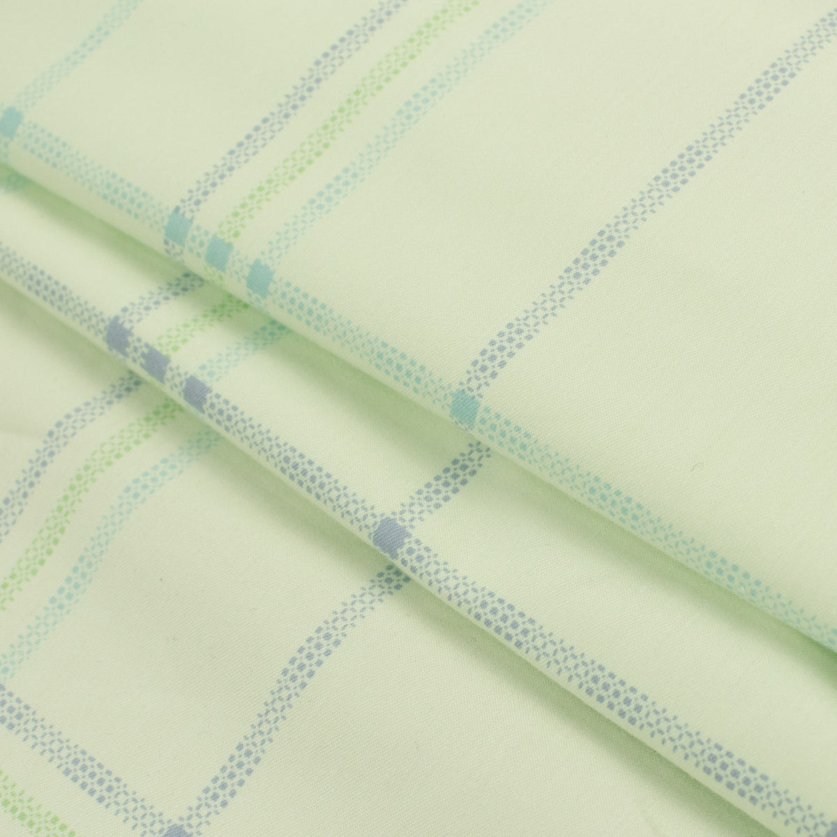 Printed Lining Design-44 Blue & Green Checks on Mint – Homecraft Textiles