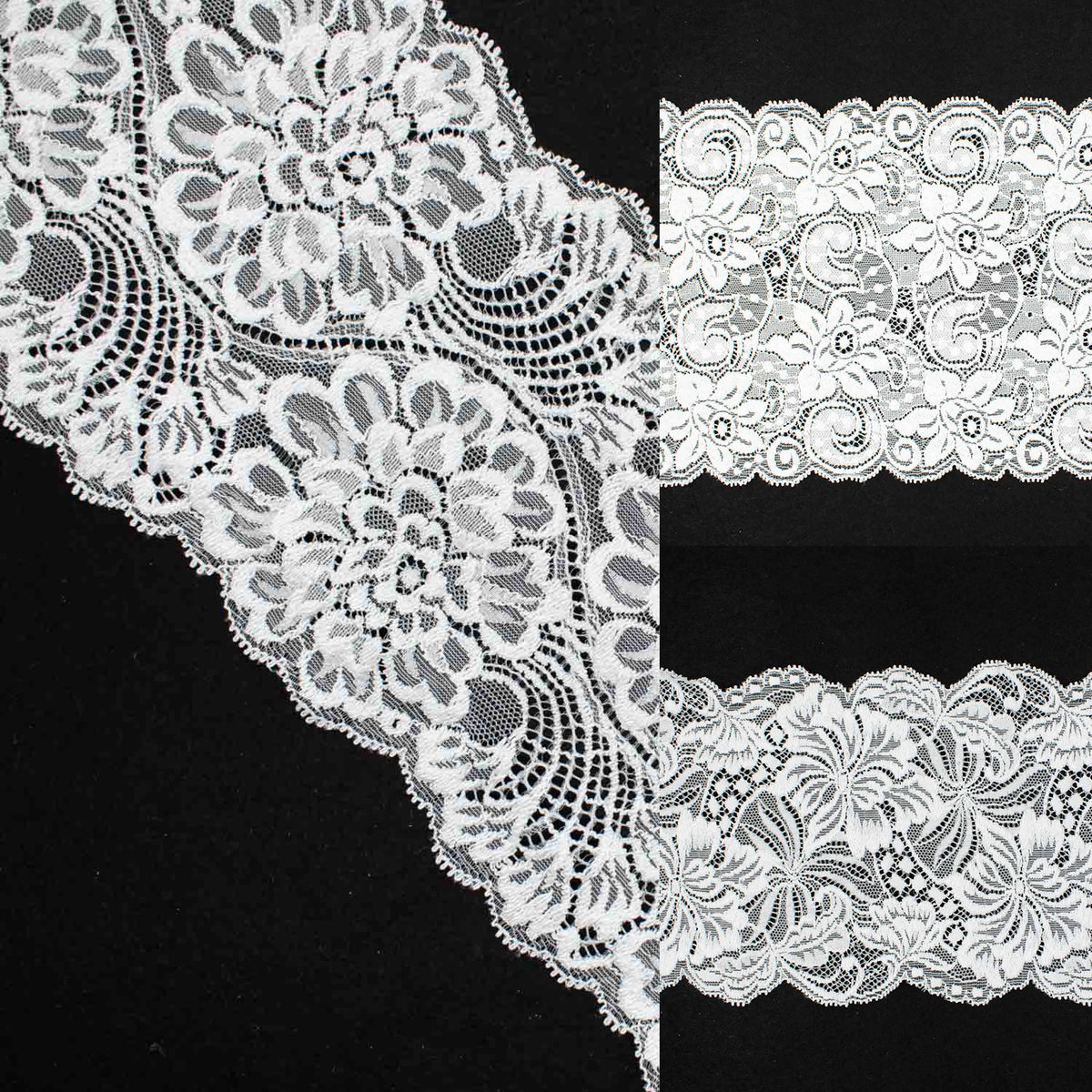 Large Floral Raschel White Lace Trim 12cm – Homecraft Textiles