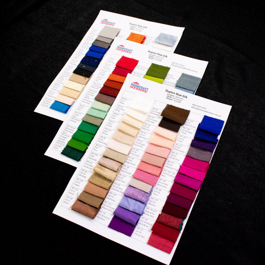 Dupion Raw Silk Sample Book – Homecraft Textiles