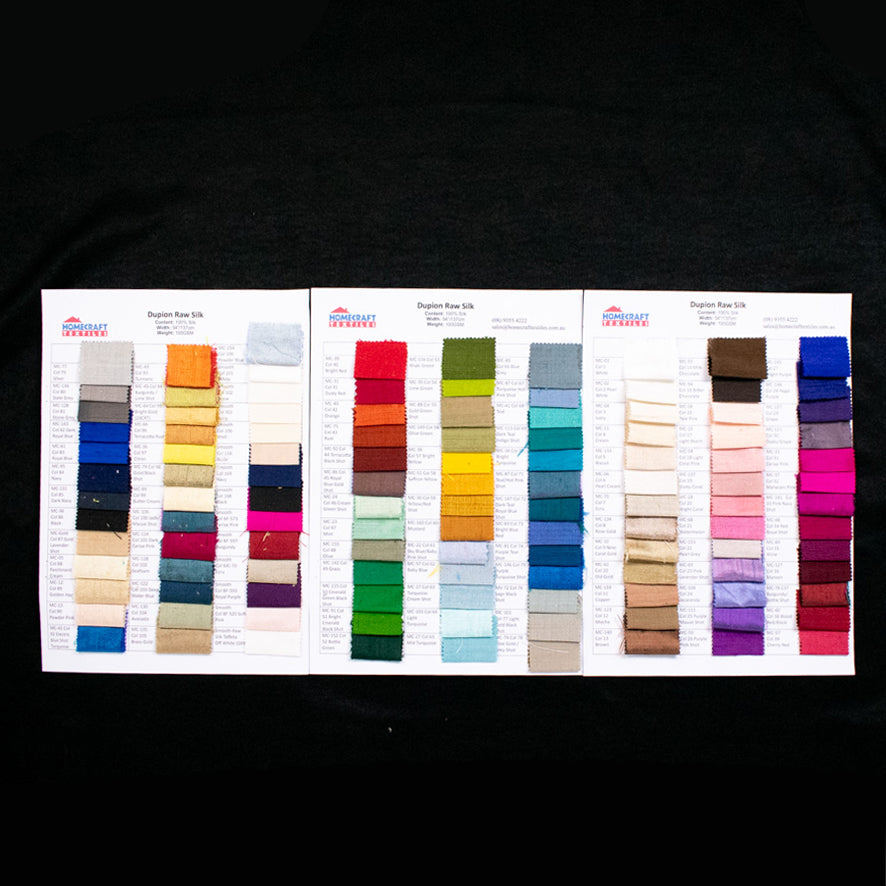 Dupion Raw Silk Sample Book – Homecraft Textiles
