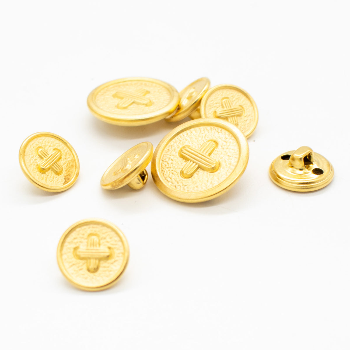 Matt Gold Cross Metal Shank Button – Homecraft Textiles