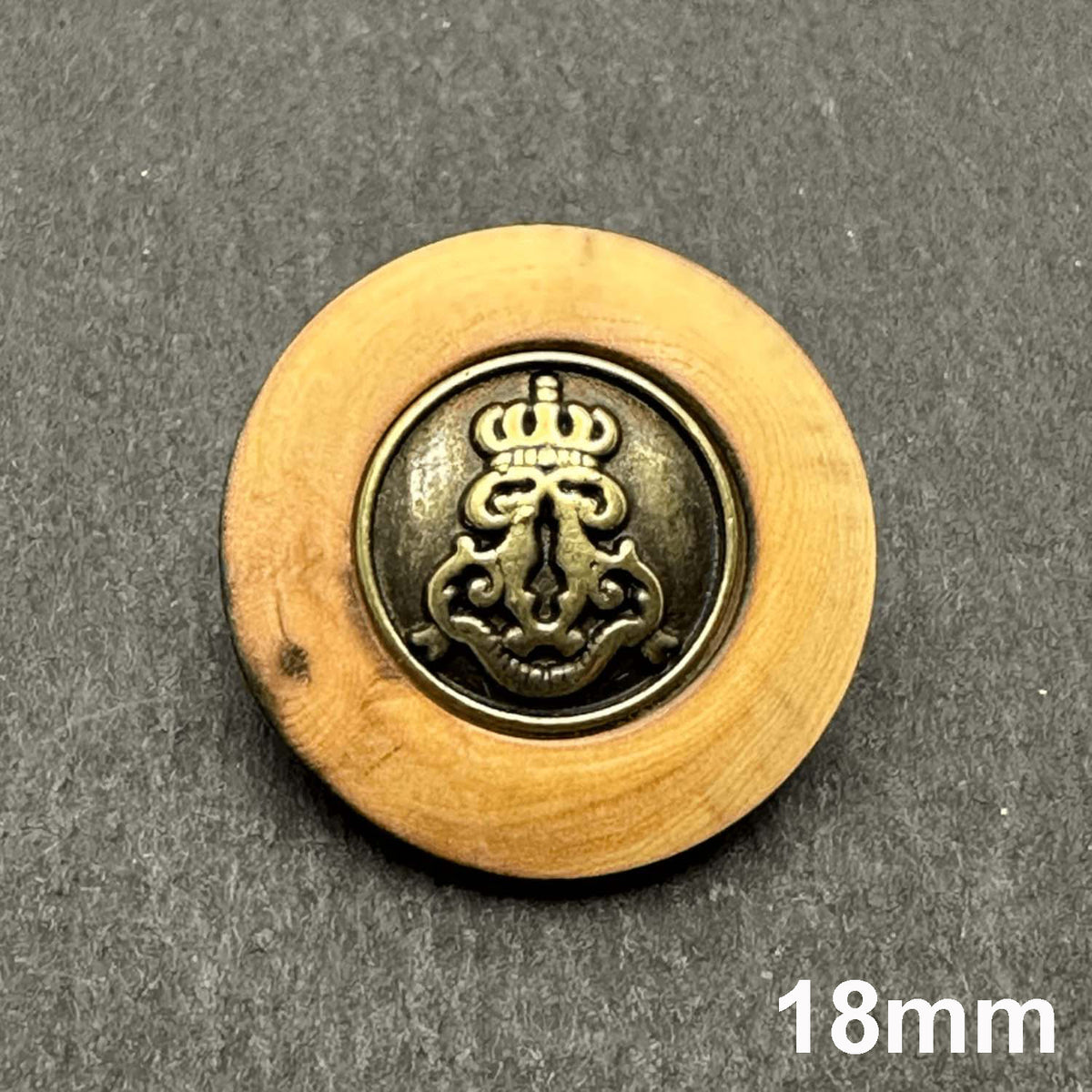 Vintage Wooden with Metal Crest Shank Button – Homecraft Textiles