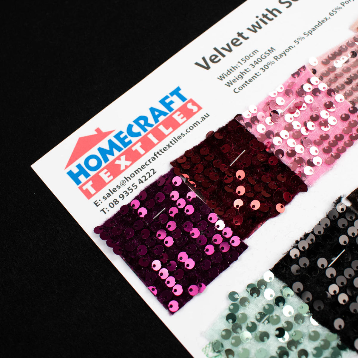 Velvet with Sequin Spangle Sample Book – Homecraft Textiles