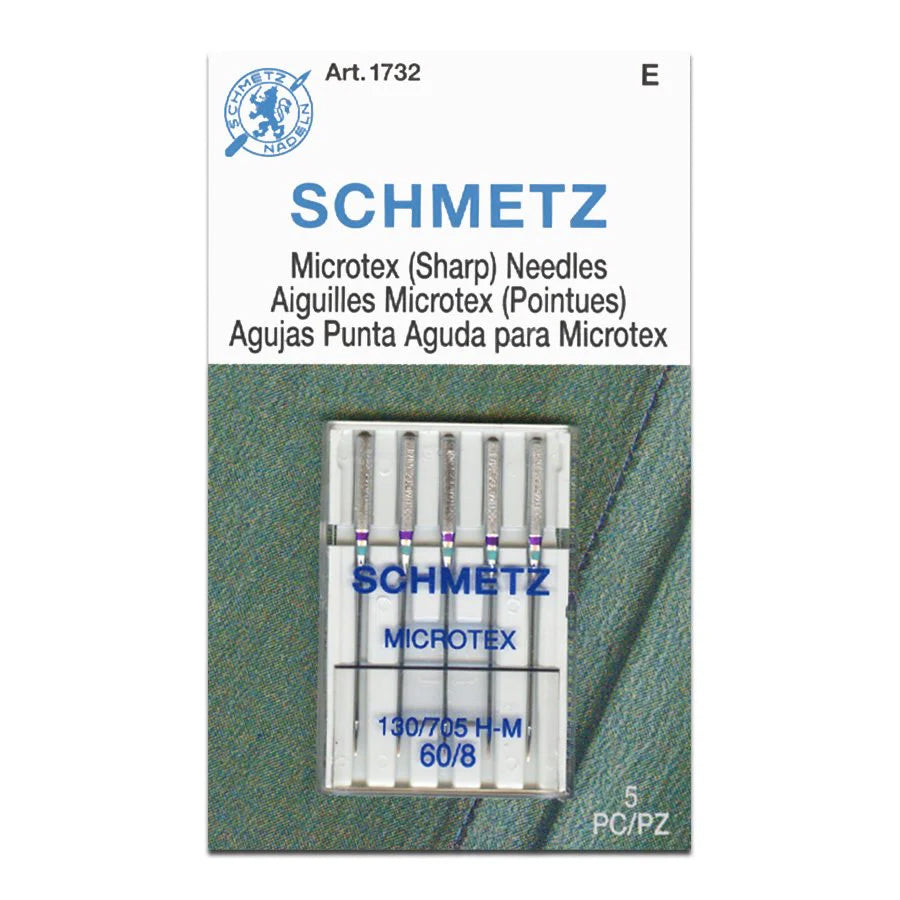 Schmetz Sewing Machine Needles Microtex (Sharp) 60/8 - 5 Per Cassette ...