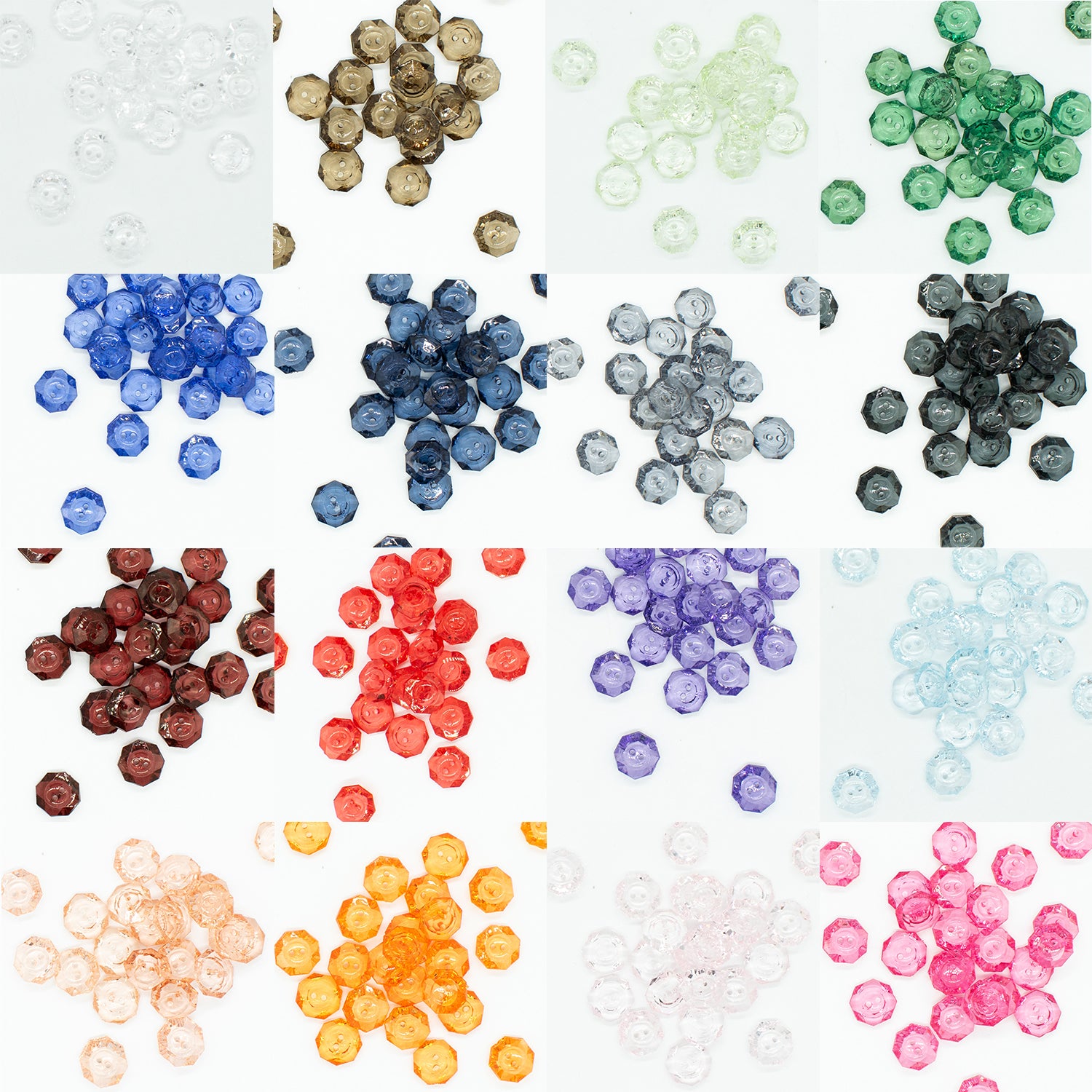 2 Hole Shiny Clear Octagon Button 13mm – Homecraft Textiles