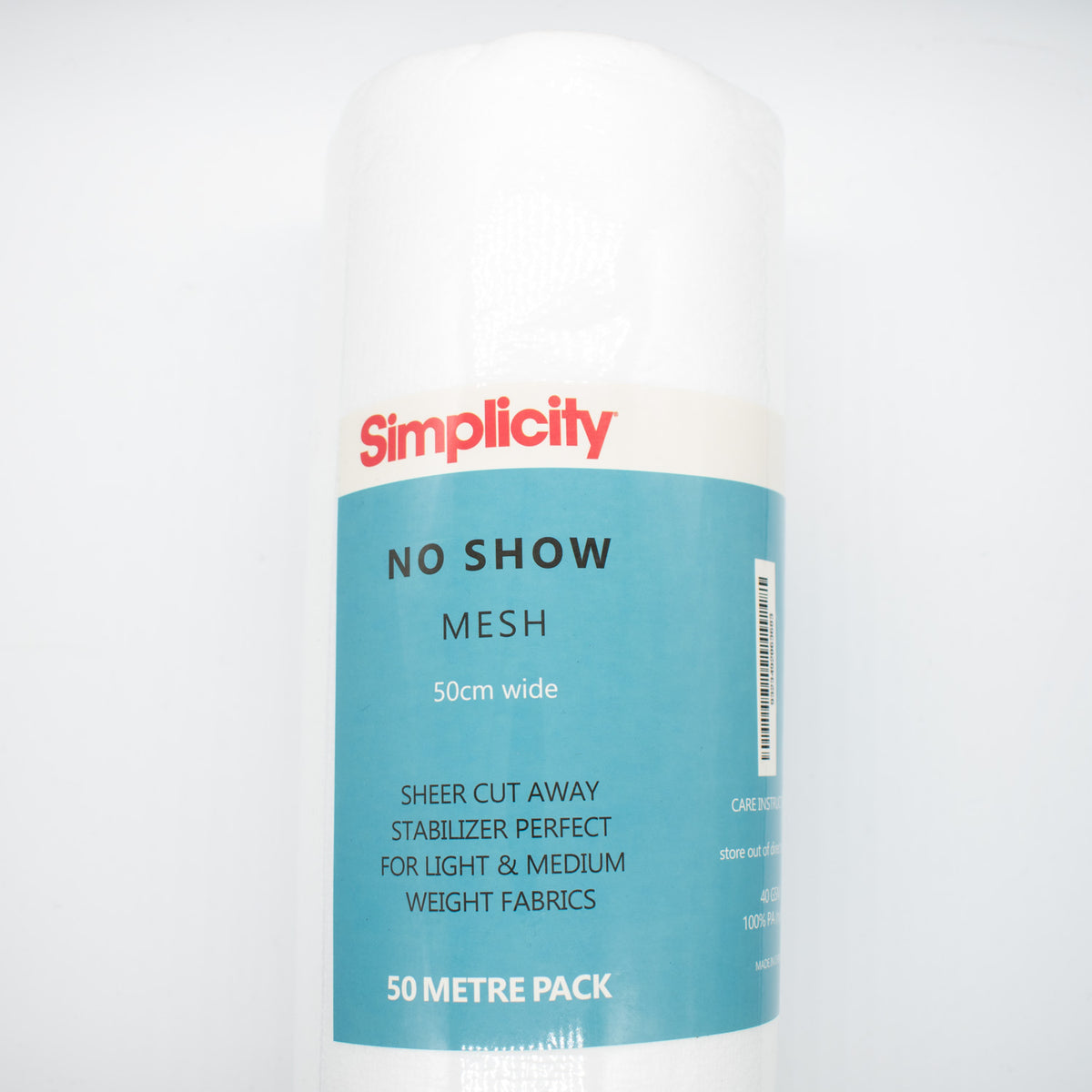 Simplicity No Show Mesh Sheer Cutaway Embroidery Stabilizer 50M Roll ...