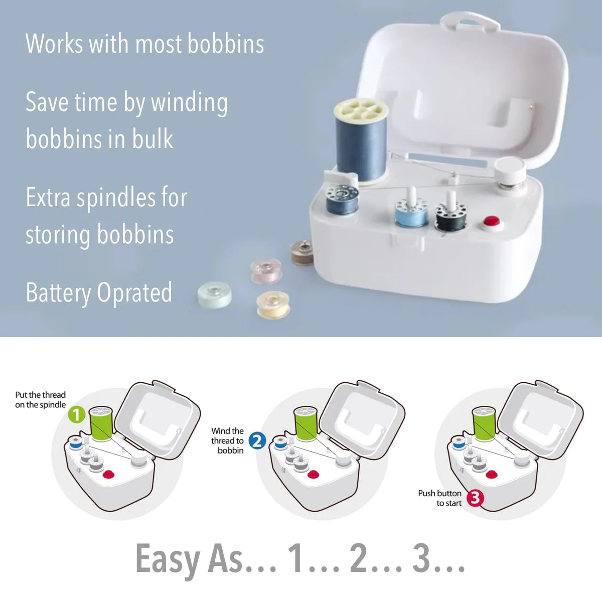 Simplicity Sidewinder Bobbin Winder for Machine Threads – Homecraft ...