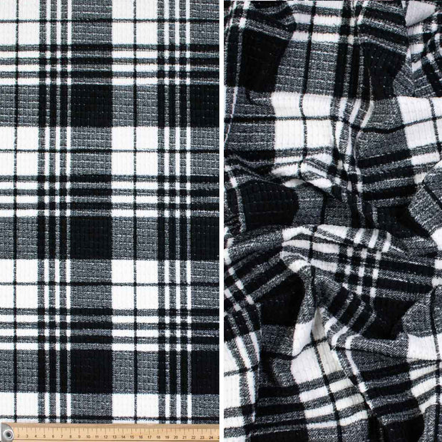 Soft Textured Woven Plaid Check - White & Black Classic Check Suiting ...