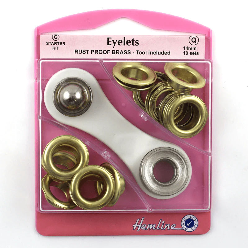 Hemline Eyelets Starter Set 14mm - Gold – Homecraft Textiles
