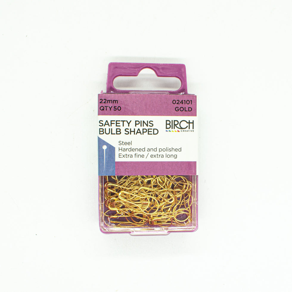 Birch Safety Pins Bulb Shaped 22mm – Homecraft Textiles