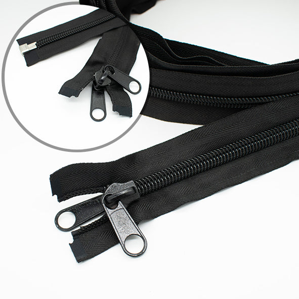 Size 10 Spiral Double Puller Slider Open Ended Reversible Zip 5M ...